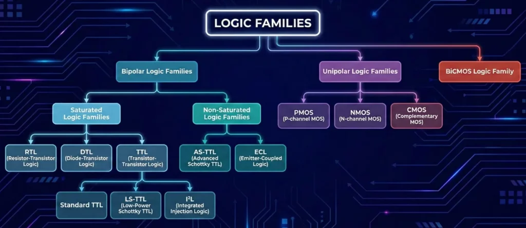 Digital Logic Families: Classification, Characteristics & Applications
